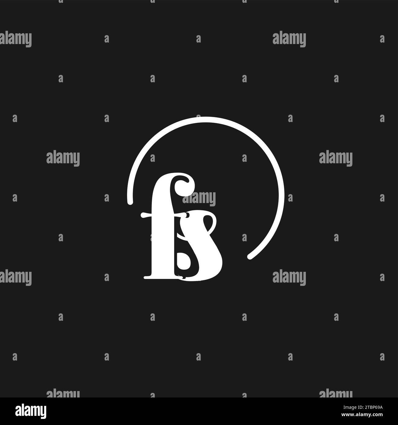 FS logo initials monogram with circular lines, minimalist and clean ...