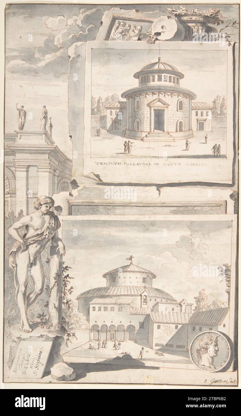 A Reconstruction of the Temple of Divus Claudius in Monte Coelio (above ...