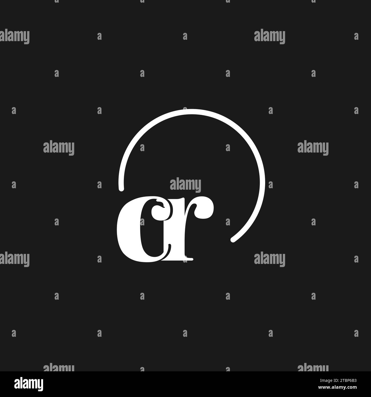 CR logo initials monogram with circular lines, minimalist and clean ...