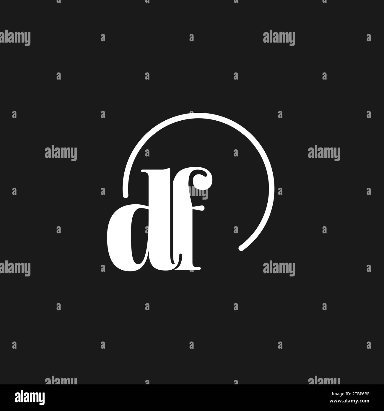 DF logo initials monogram with circular lines, minimalist and clean ...