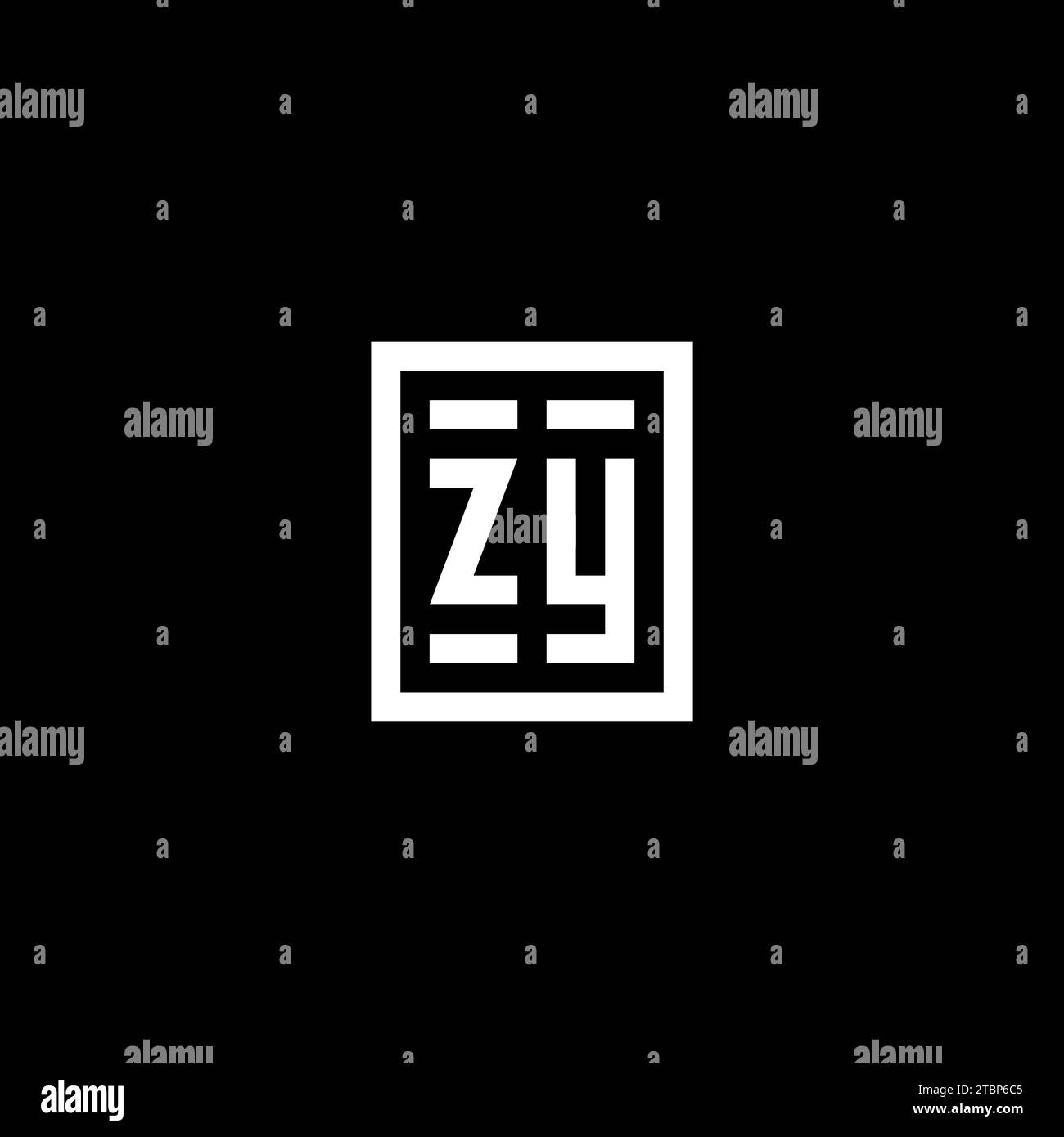 ZY initial logo with square rectangular shape style design ideas Stock ...