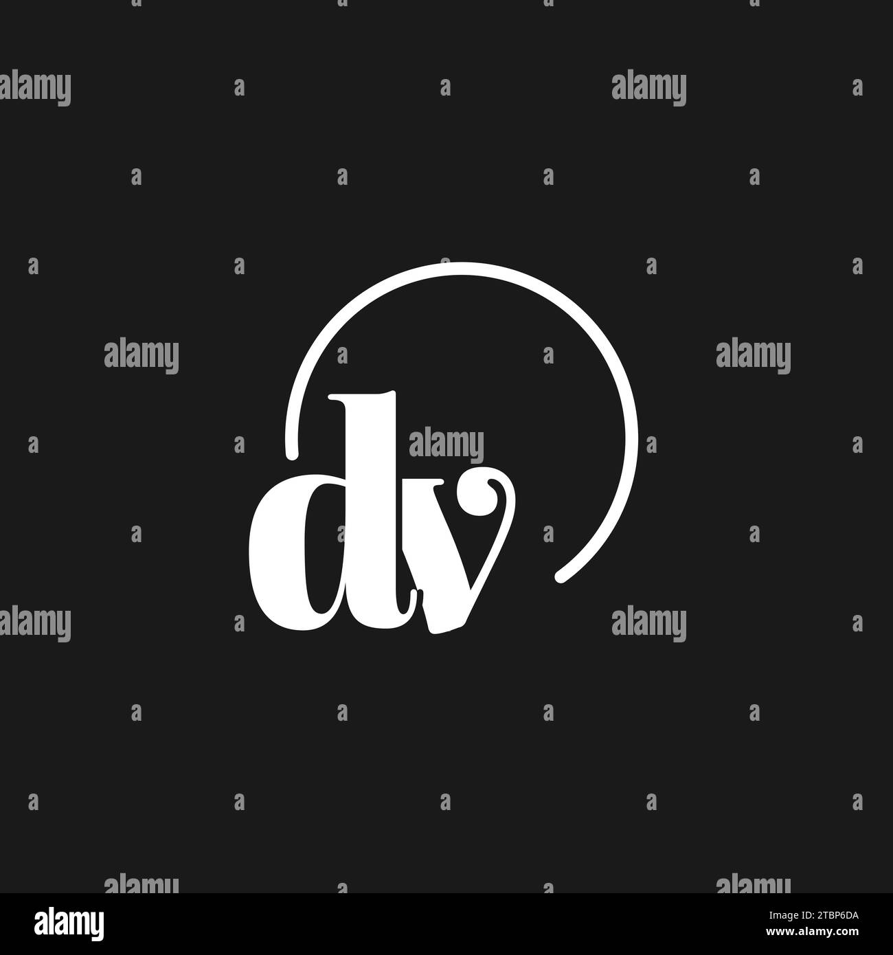 DV logo initials monogram with circular lines, minimalist and clean ...
