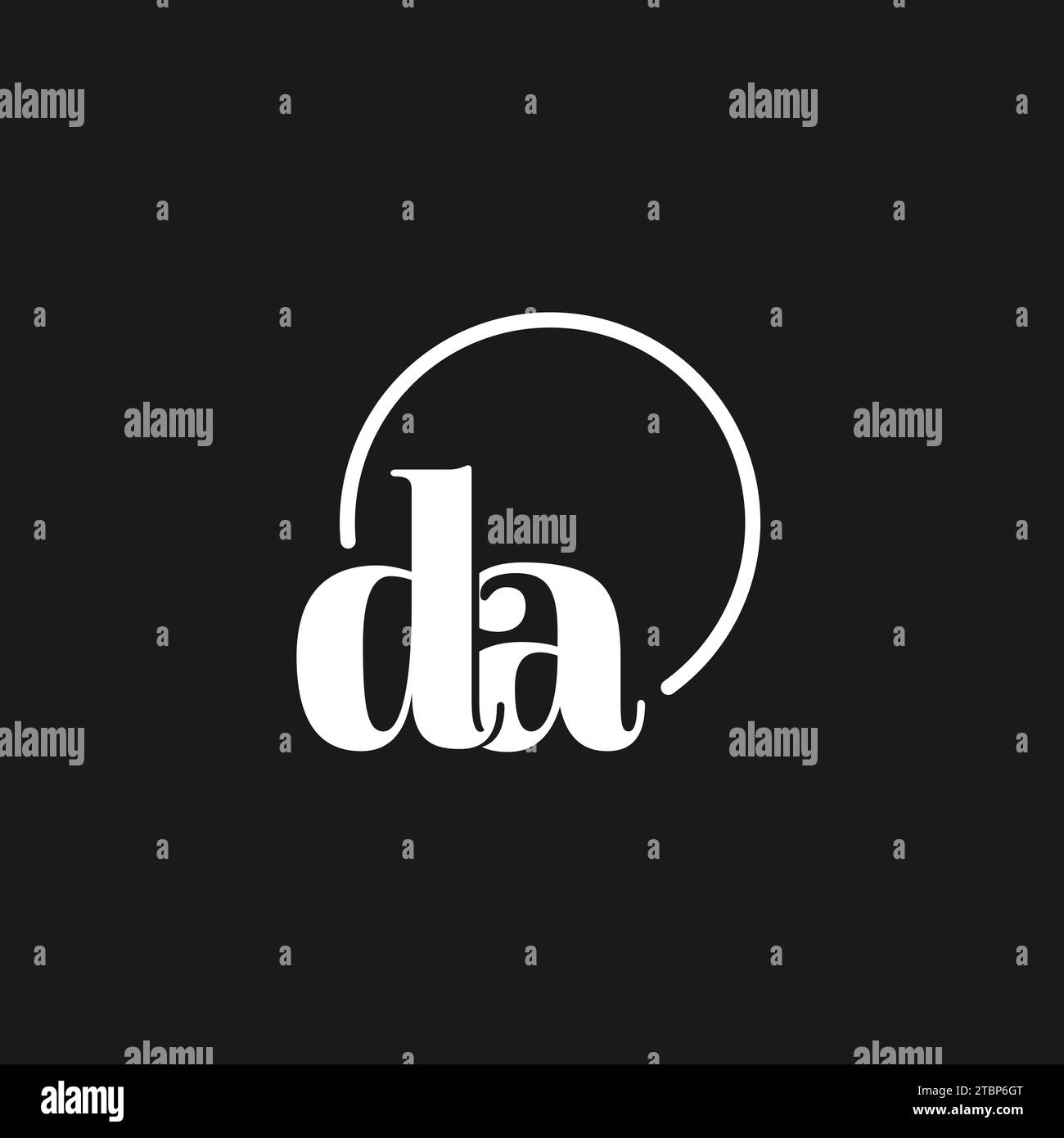 DA logo initials monogram with circular lines, minimalist and clean ...