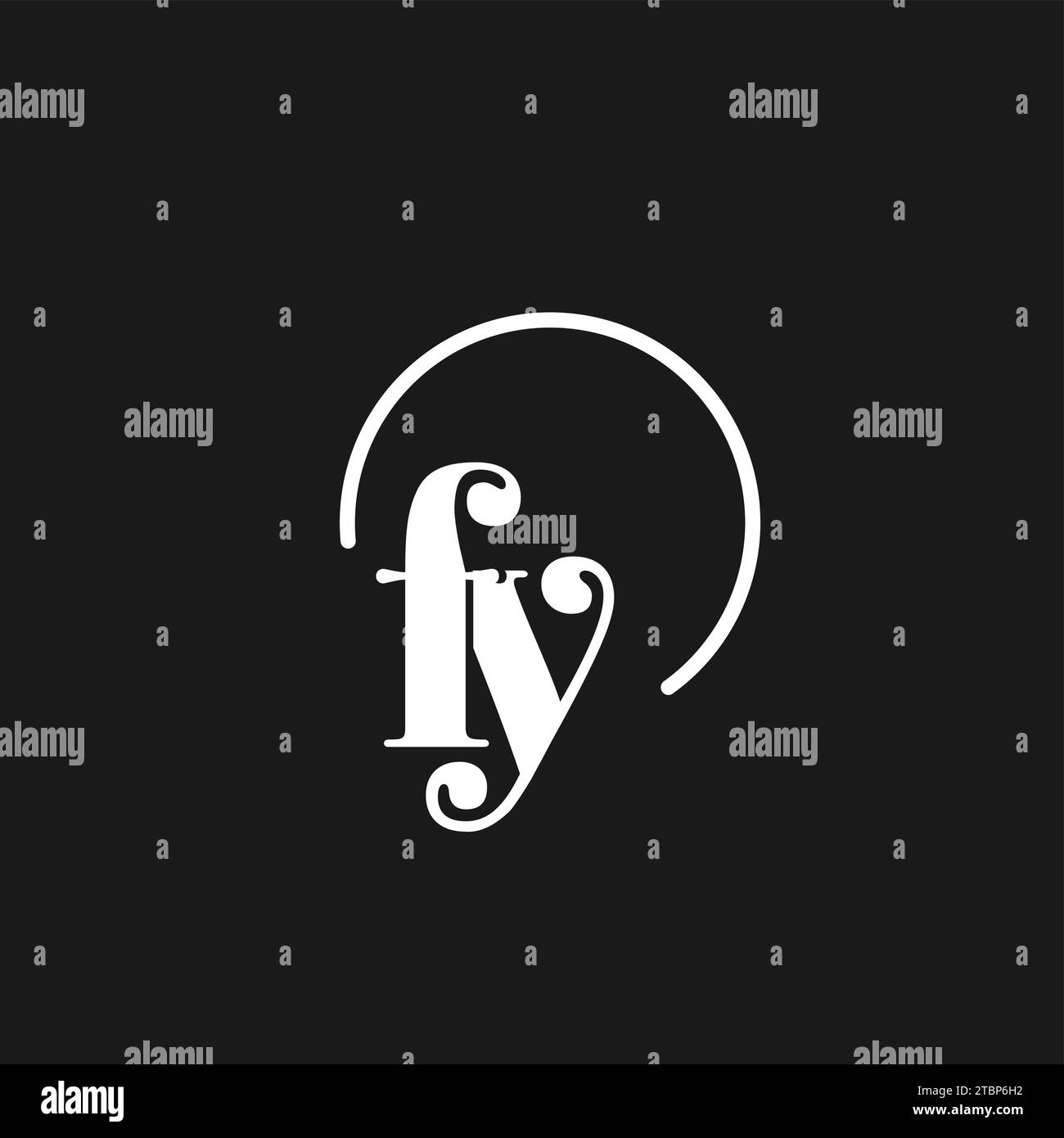 FY logo initials monogram with circular lines, minimalist and clean ...