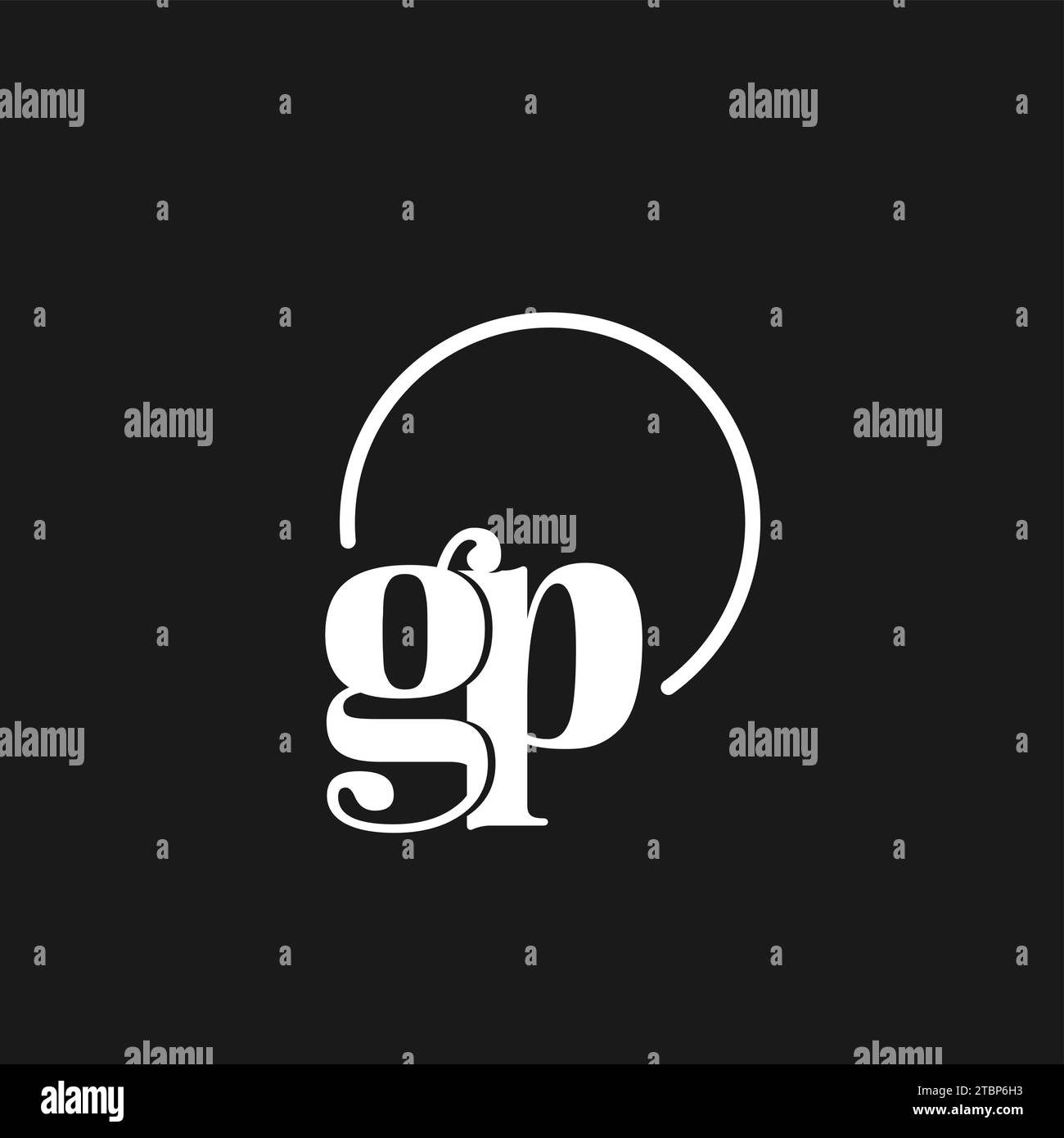 GP logo initials monogram with circular lines, minimalist and clean logo design, simple but ...