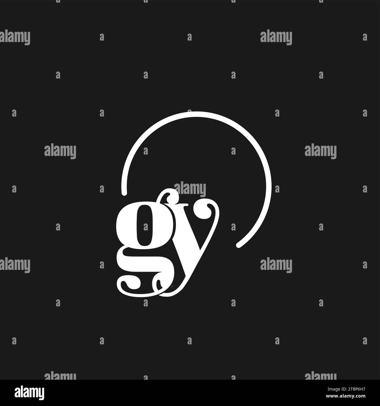 GY logo initials monogram with circular lines, minimalist and clean logo design, simple but ...