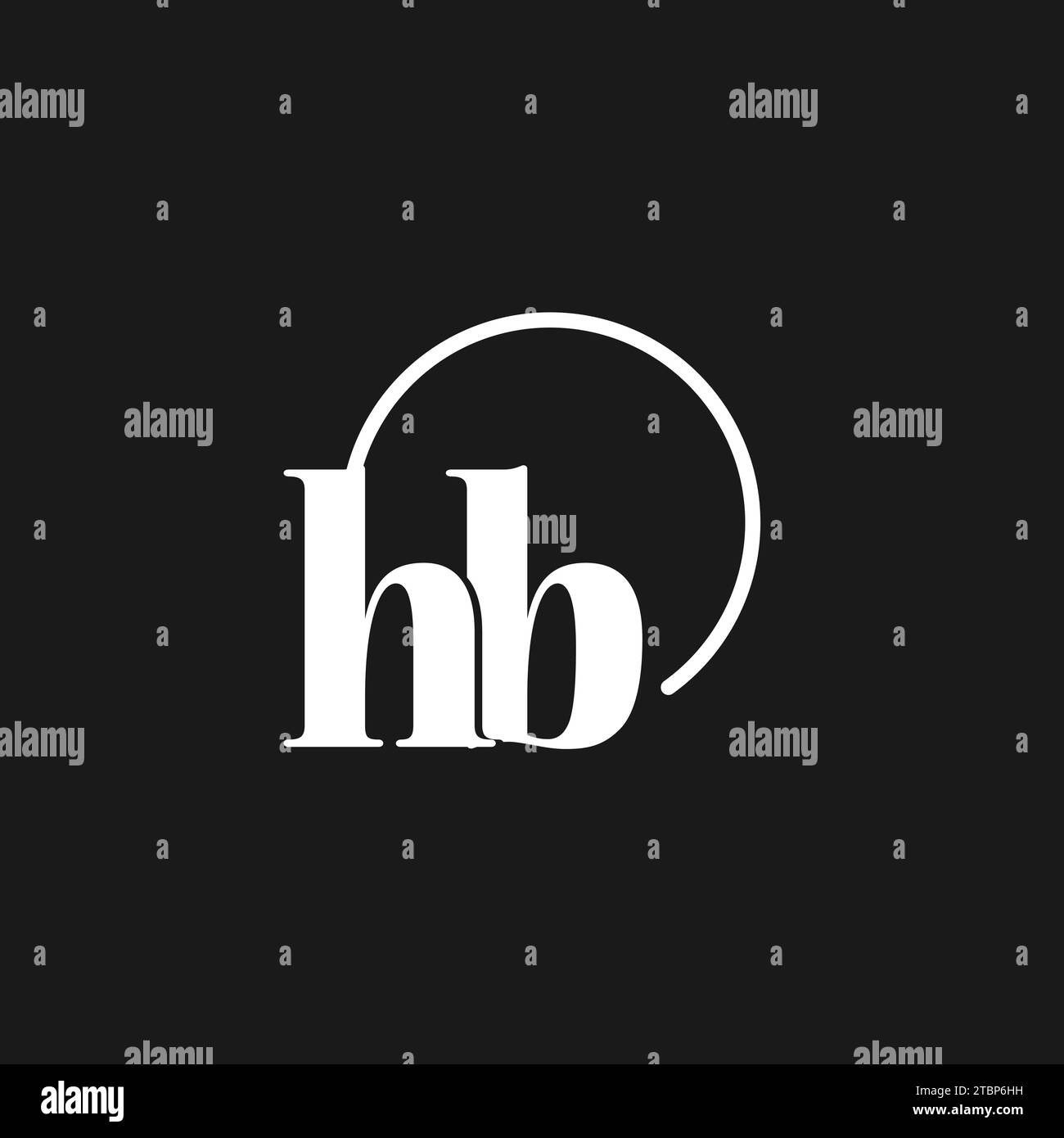 HB logo initials monogram with circular lines, minimalist and clean logo design, simple but ...