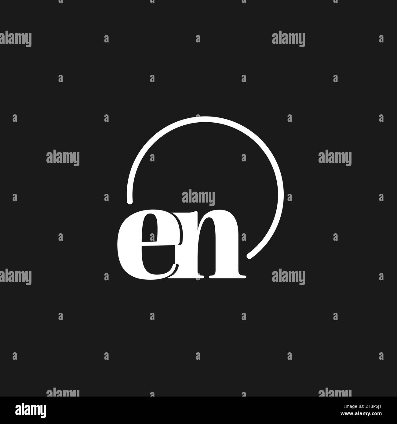 EN logo initials monogram with circular lines, minimalist and clean ...