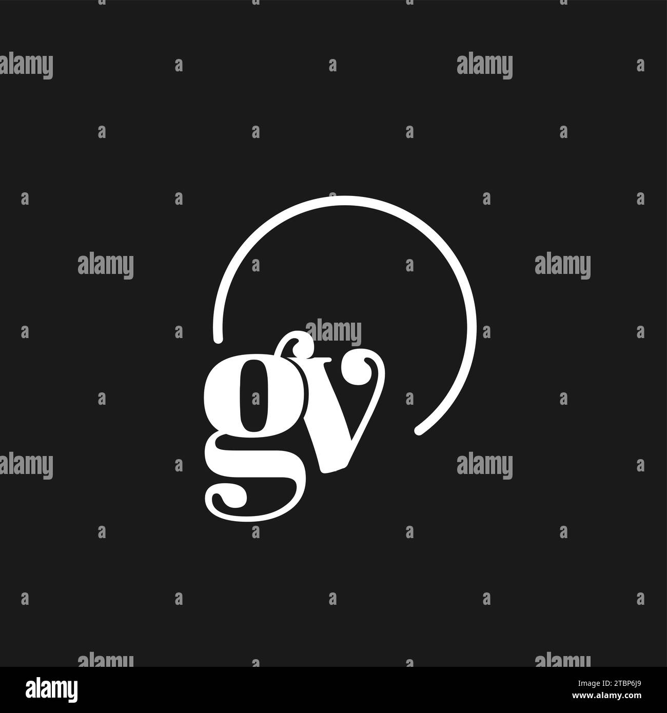 GV logo initials monogram with circular lines, minimalist and clean ...