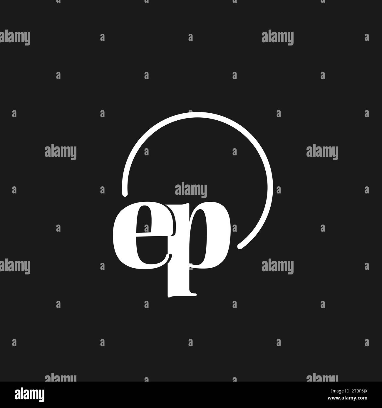 EP logo initials monogram with circular lines, minimalist and clean ...