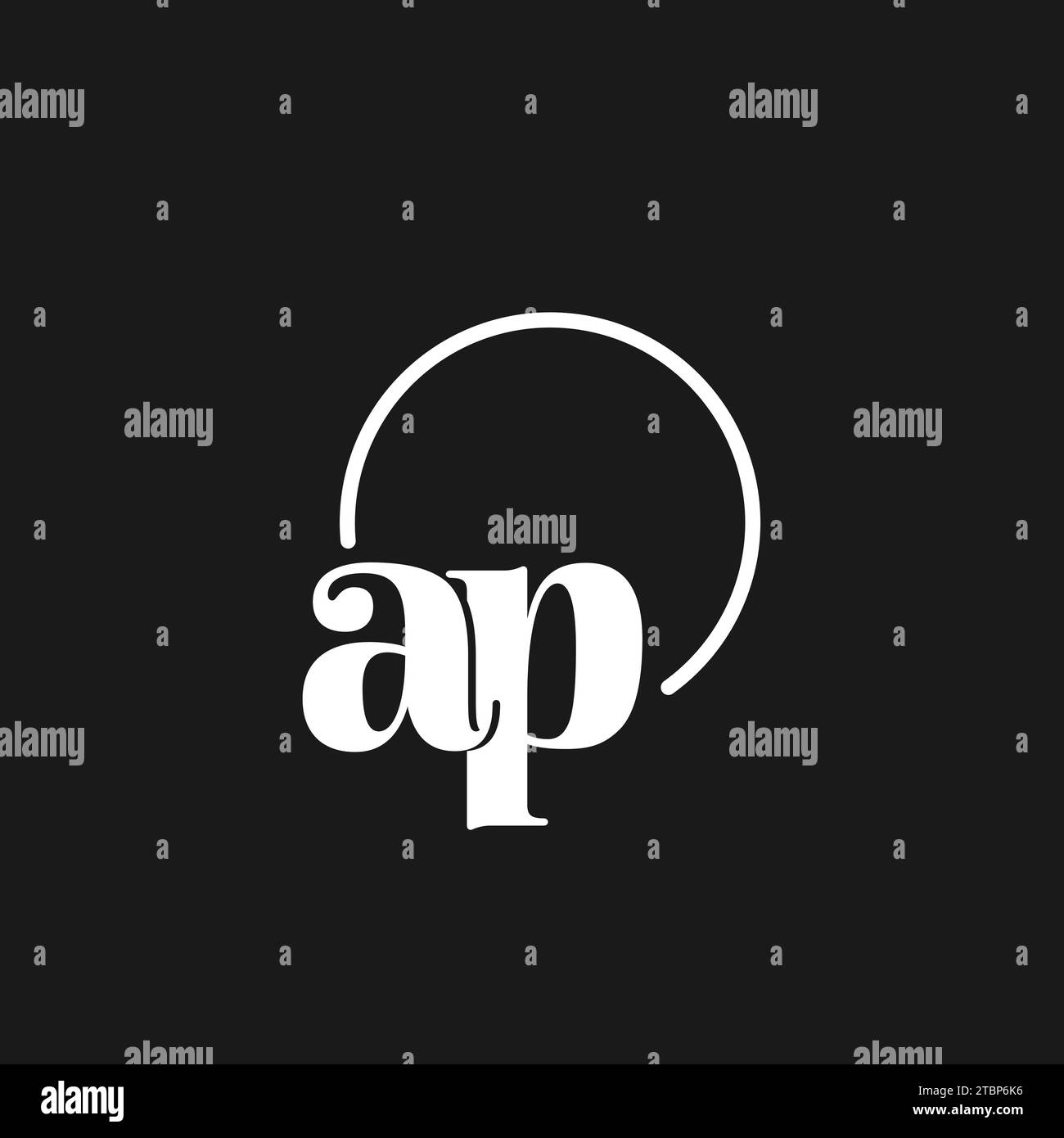 AP logo initials monogram with circular lines, minimalist and clean ...