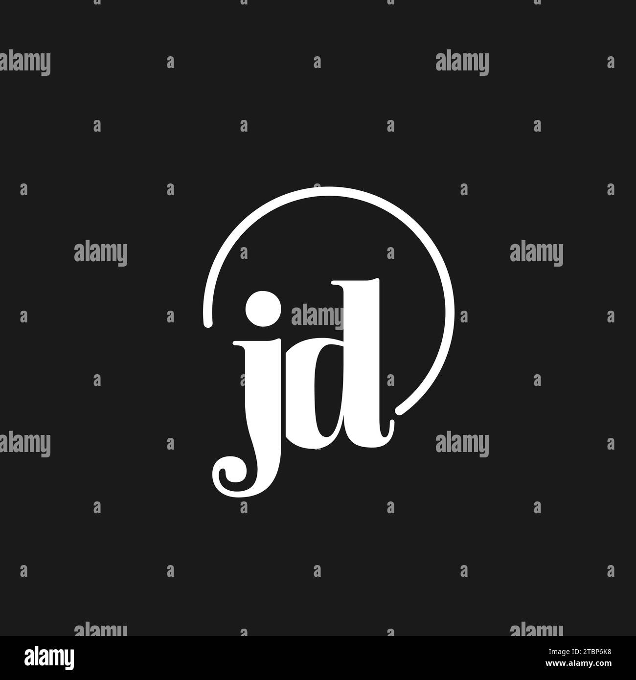 JD logo initials monogram with circular lines, minimalist and clean ...