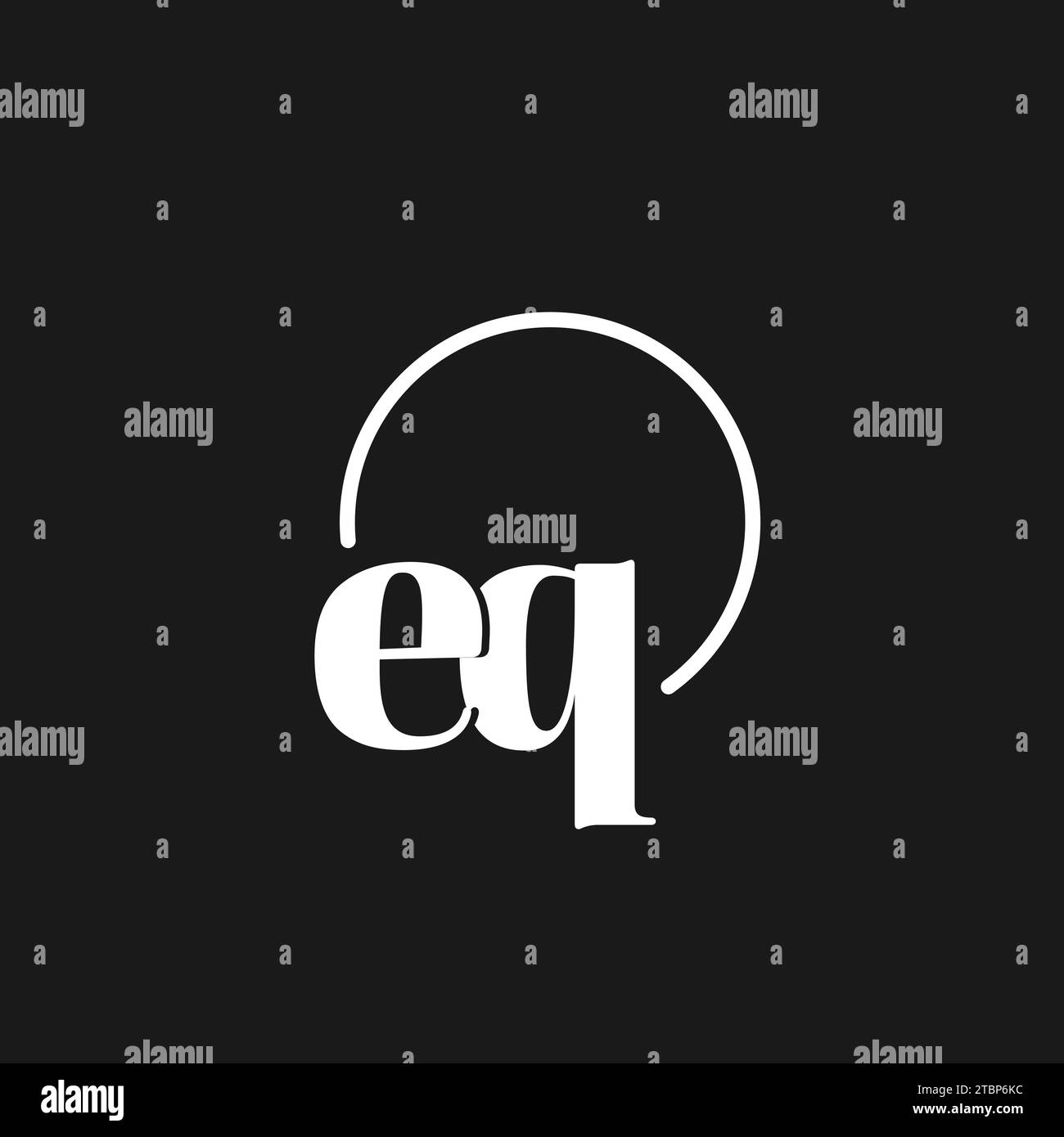 EQ logo initials monogram with circular lines, minimalist and clean logo design, simple but ...