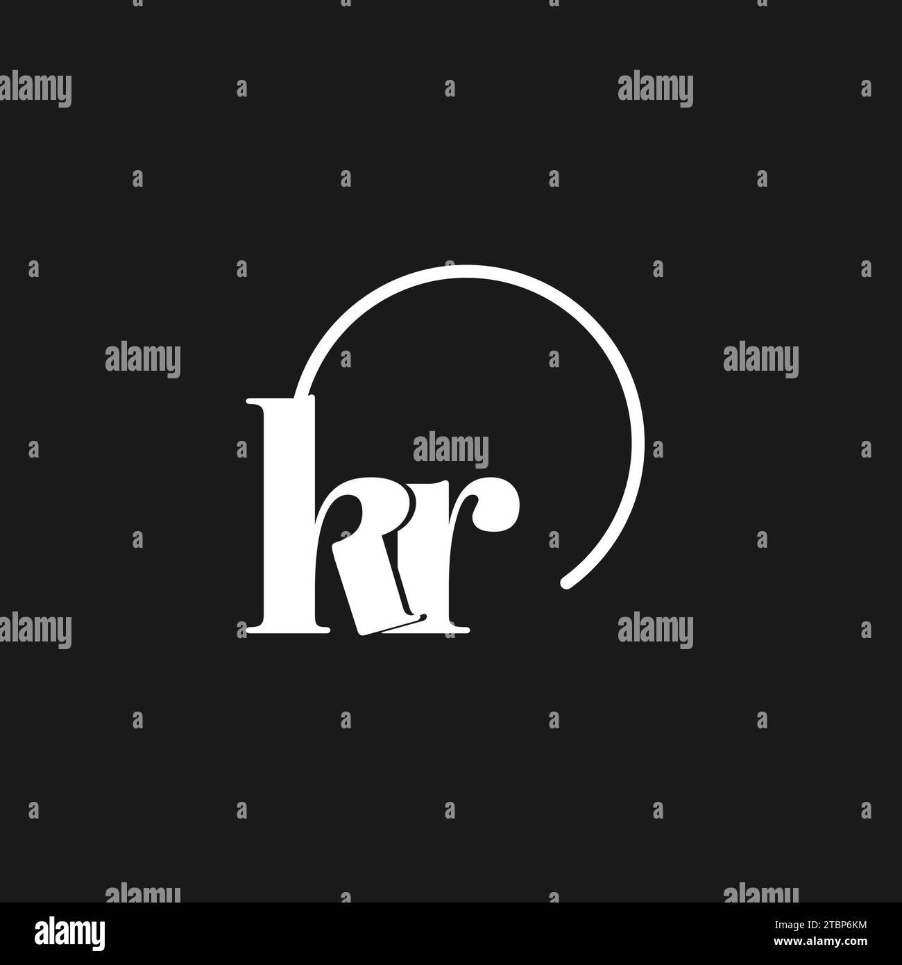 KR logo initials monogram with circular lines, minimalist and clean ...