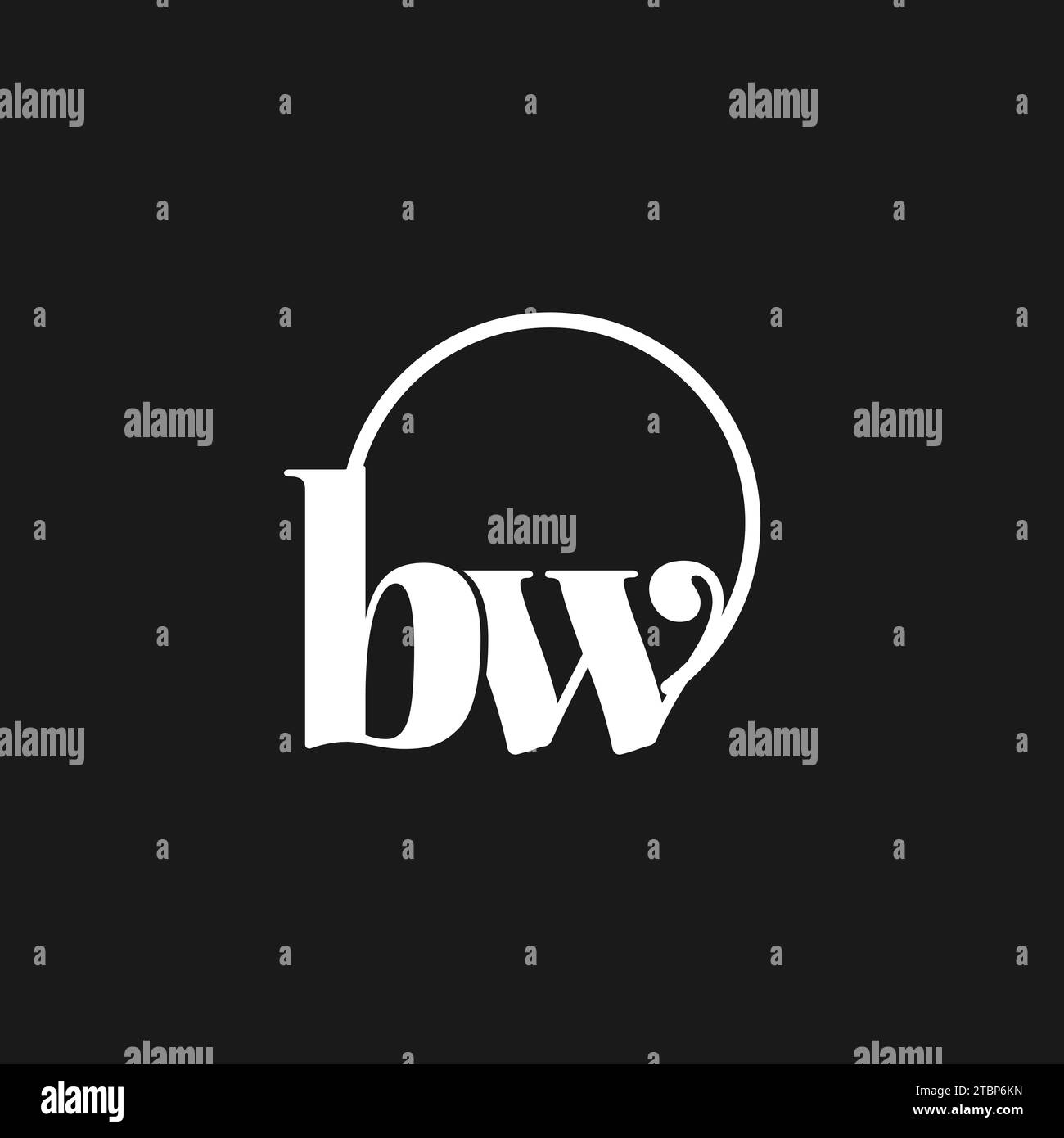 BW logo initials monogram with circular lines, minimalist and clean ...