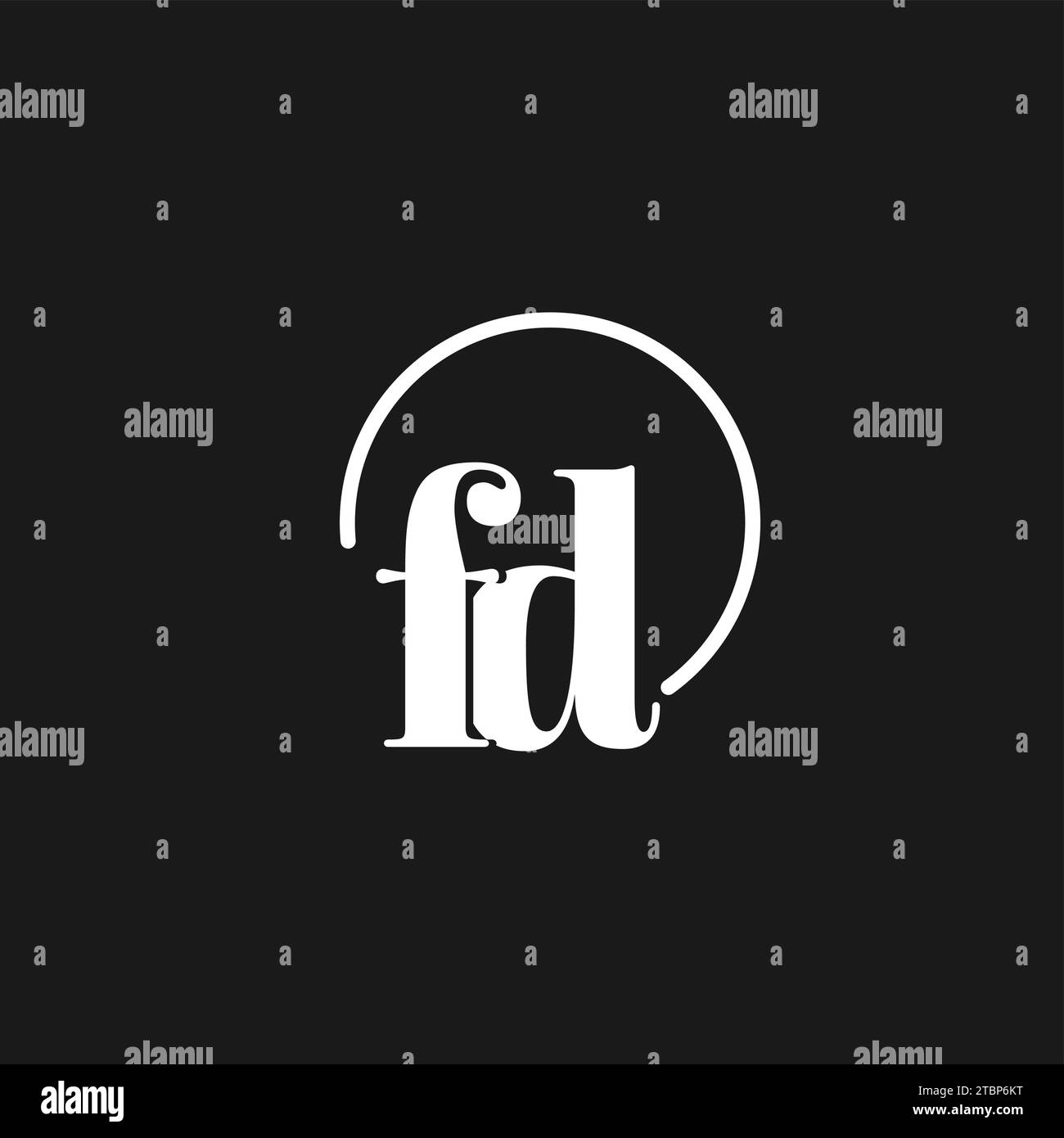 FD logo initials monogram with circular lines, minimalist and clean ...