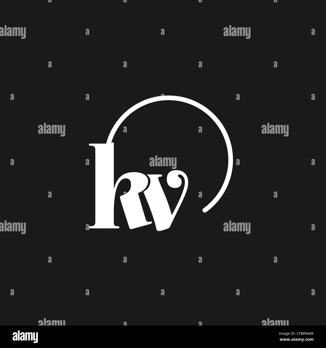 KV logo initials monogram with circular lines, minimalist and clean ...