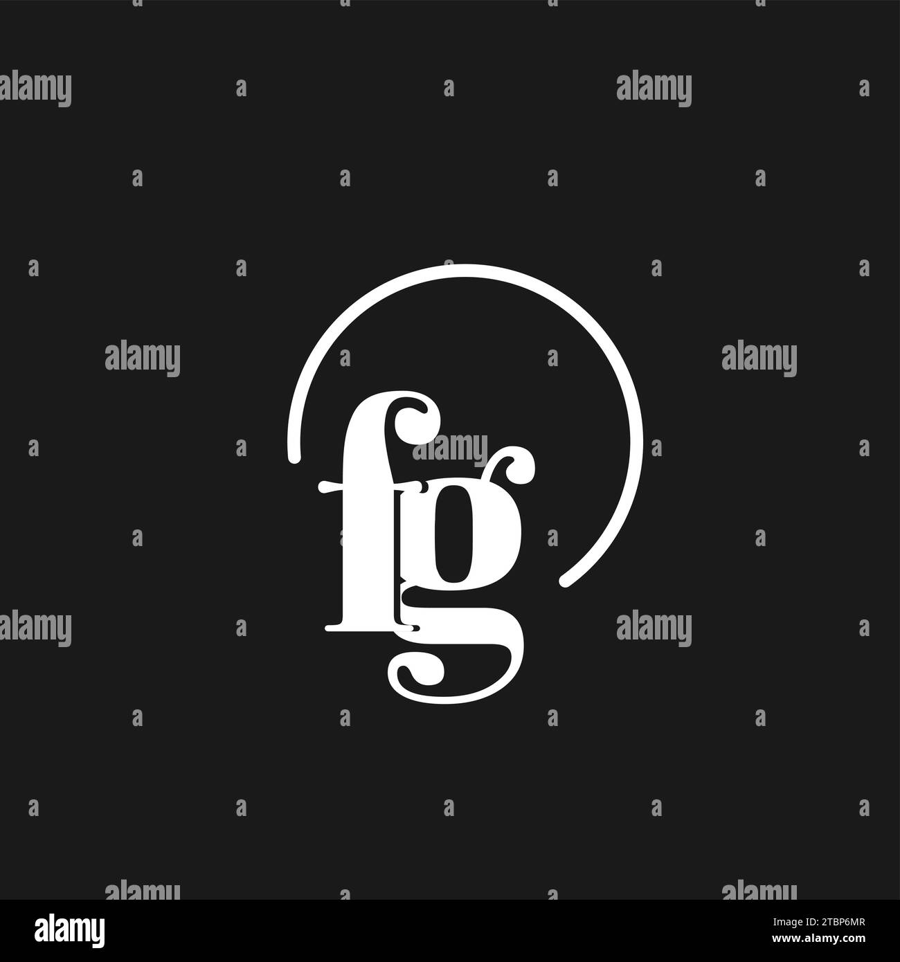 FG logo initials monogram with circular lines, minimalist and clean logo design, simple but ...