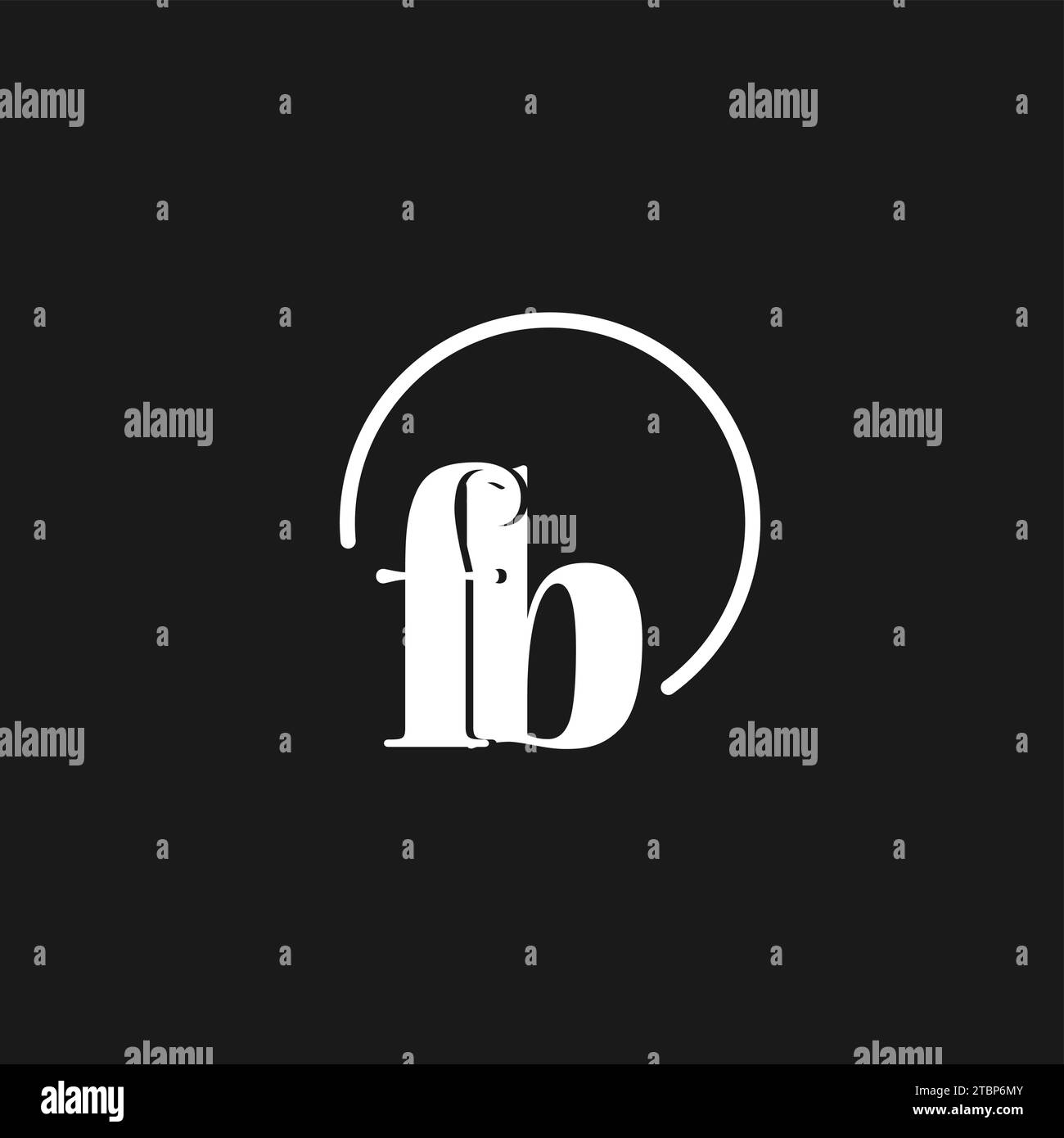 FB logo initials monogram with circular lines, minimalist and clean ...