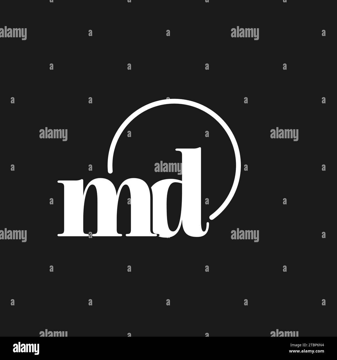 MD logo initials monogram with circular lines, minimalist and clean ...