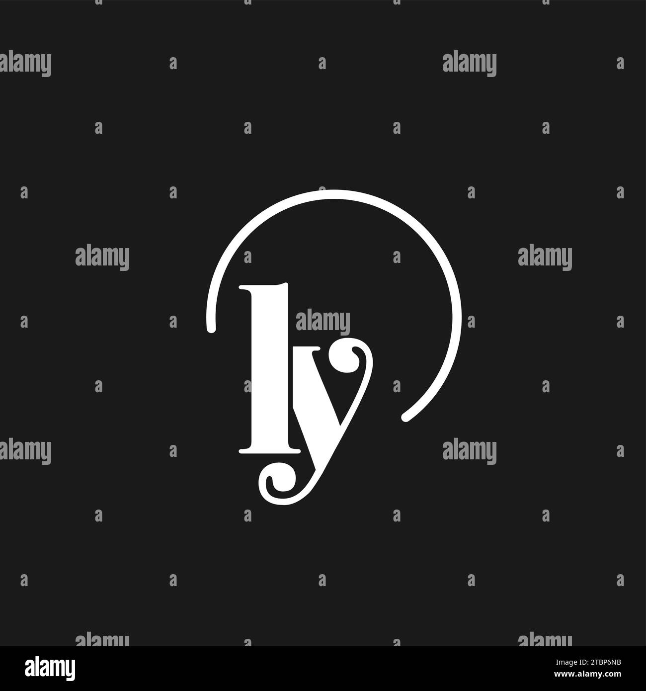LY logo initials monogram with circular lines, minimalist and clean logo design, simple but ...