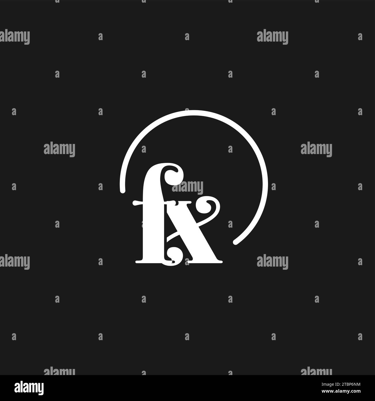 FX logo initials monogram with circular lines, minimalist and clean ...