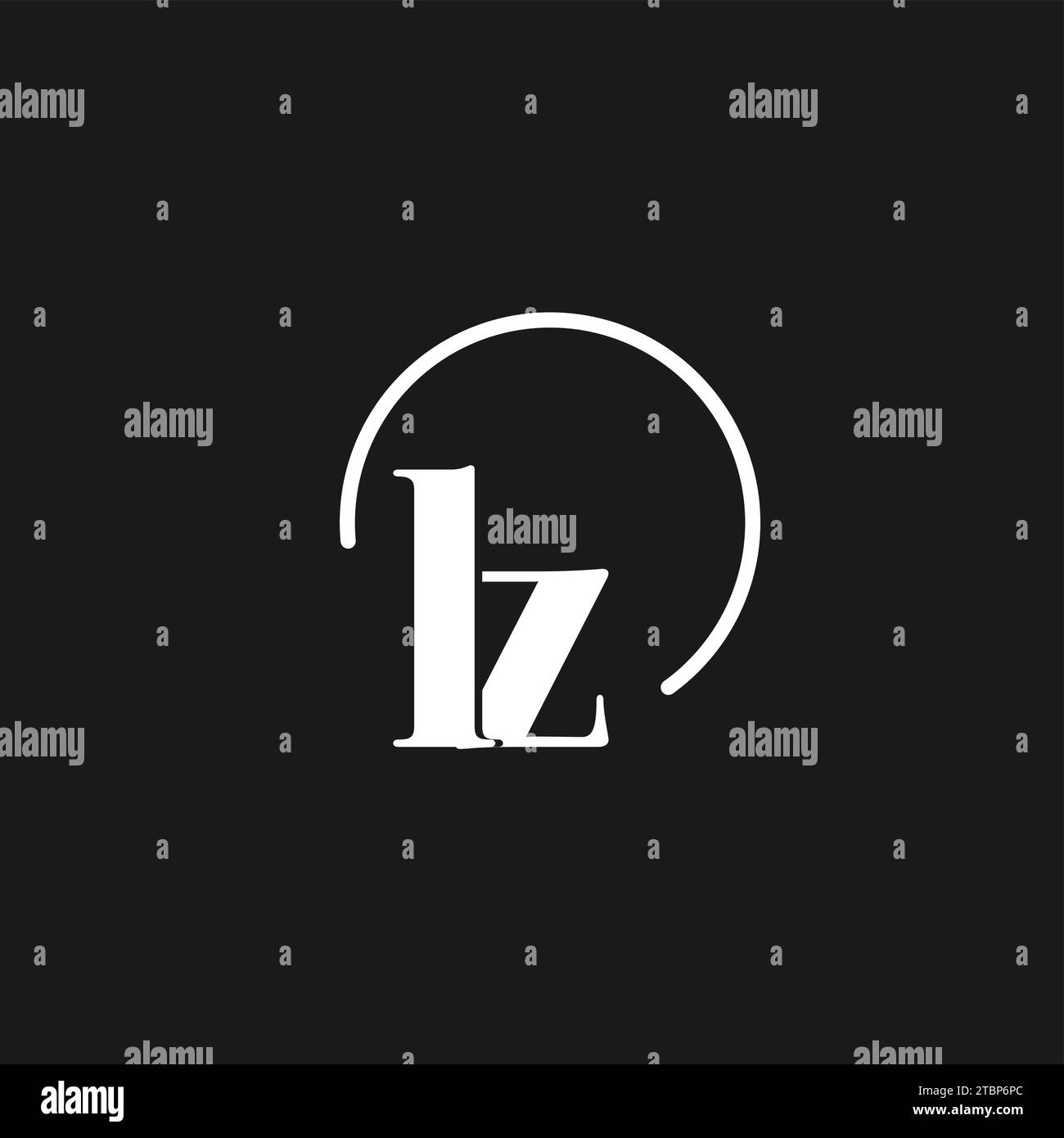 LZ logo initials monogram with circular lines, minimalist and clean logo design, simple but ...