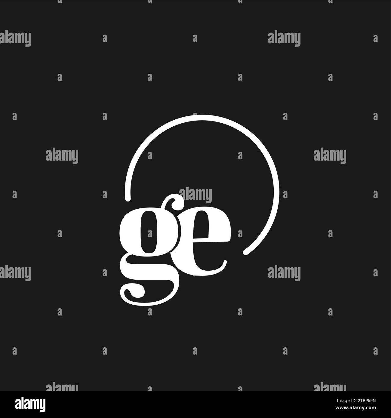 GE logo initials monogram with circular lines, minimalist and clean logo design, simple but ...