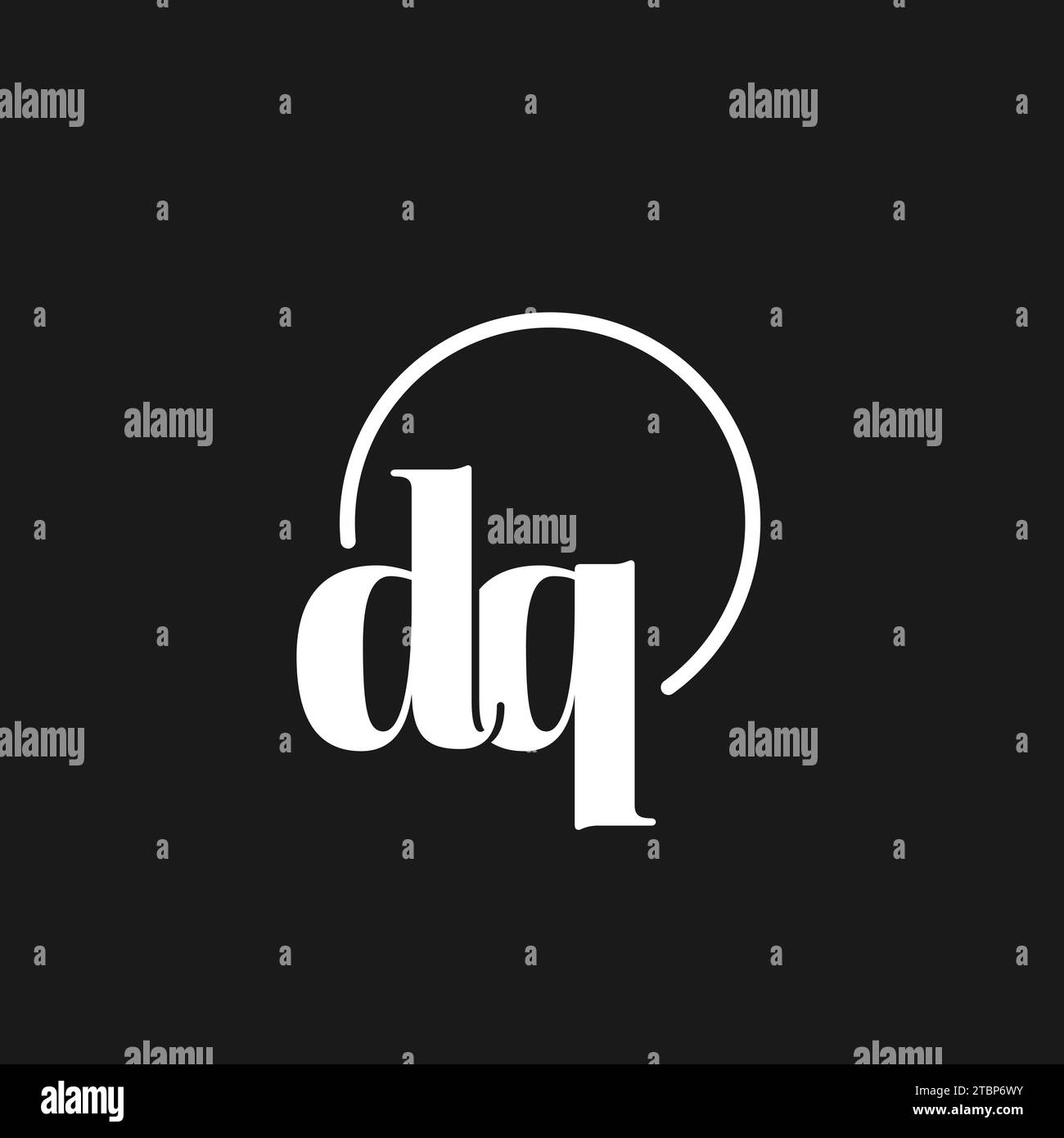 DQ logo initials monogram with circular lines, minimalist and clean ...