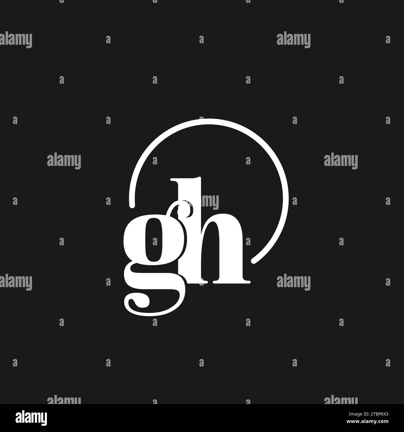 GH logo initials monogram with circular lines, minimalist and clean ...