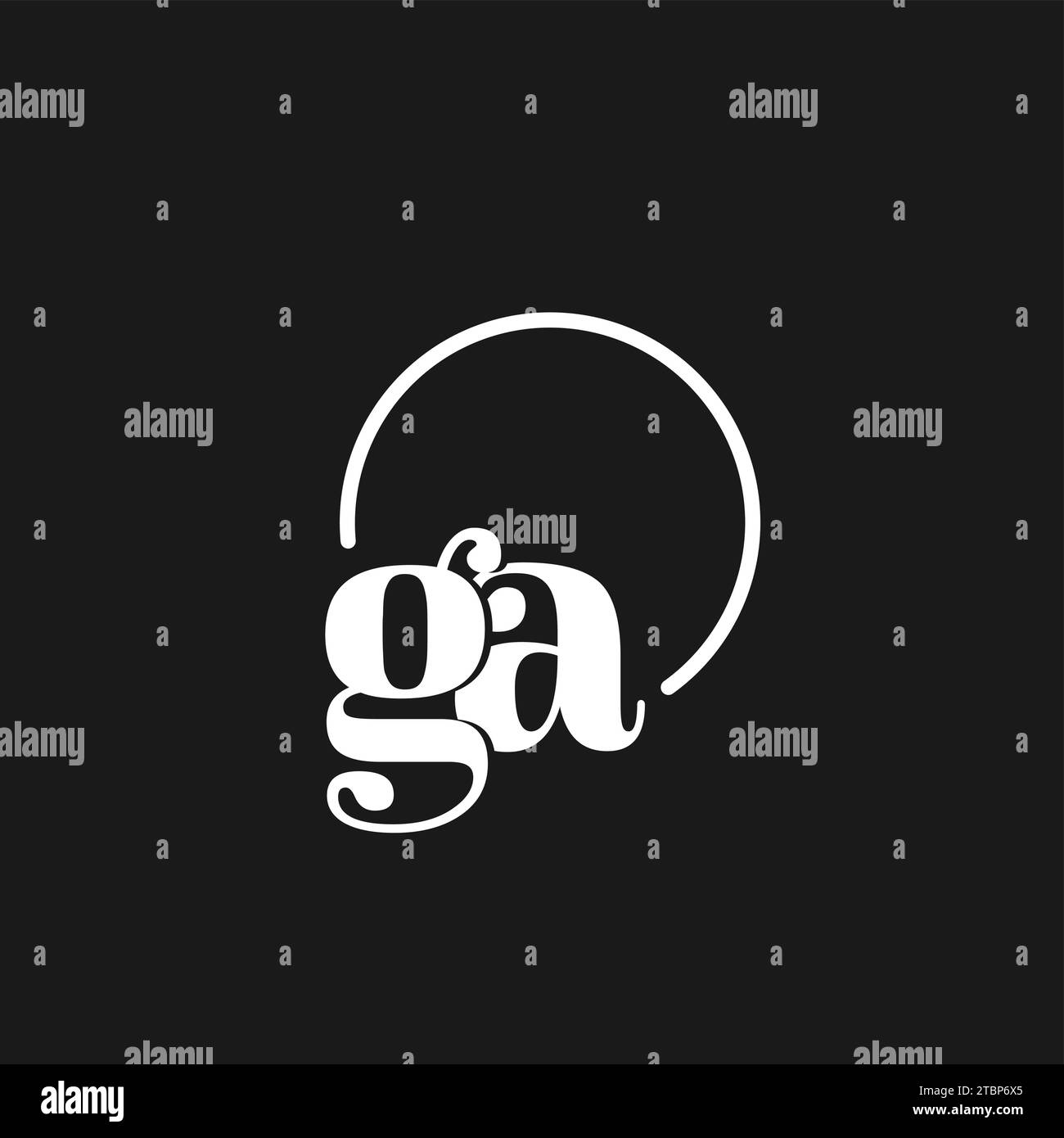 GA logo initials monogram with circular lines, minimalist and clean ...