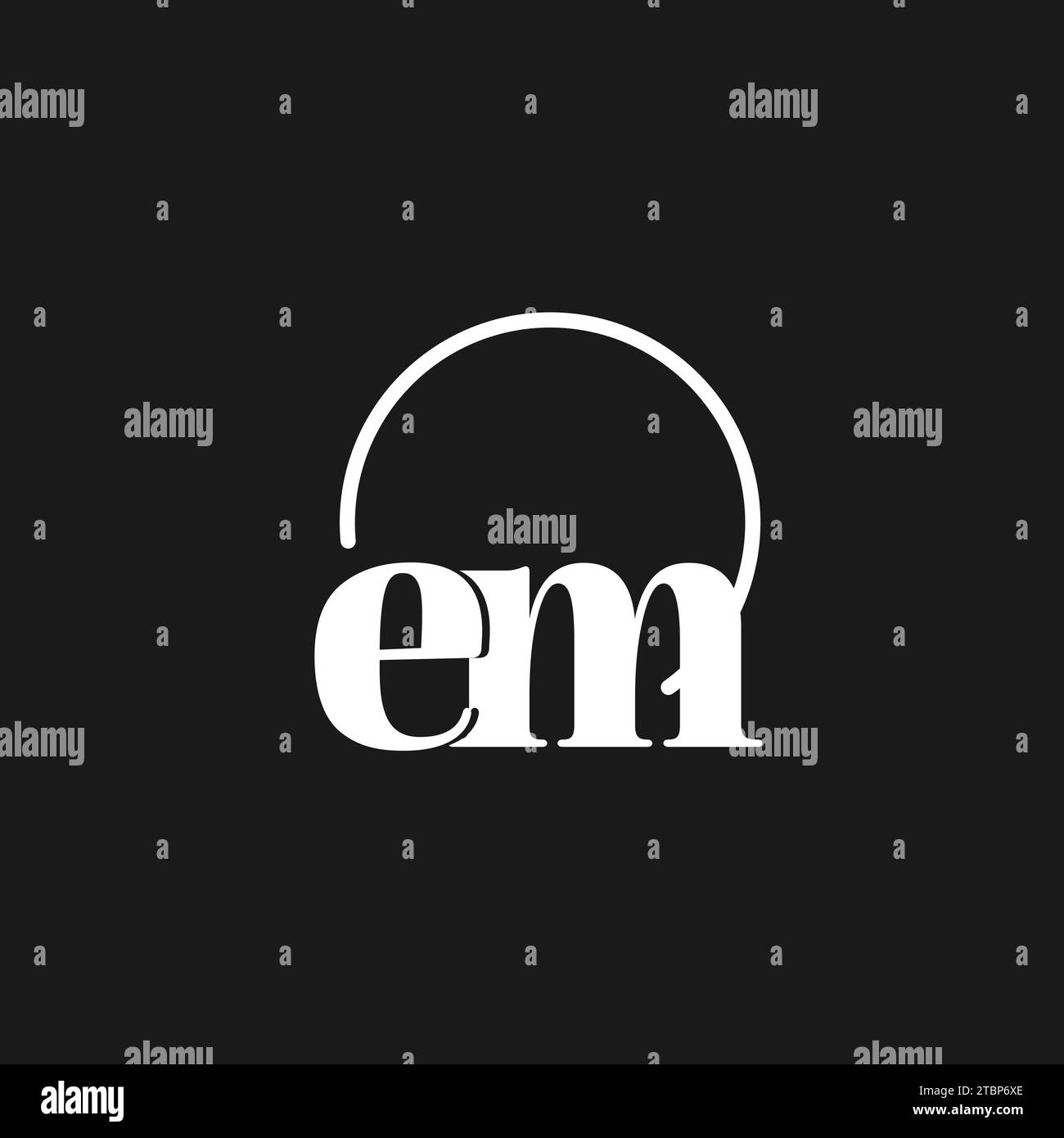 EM logo initials monogram with circular lines, minimalist and clean ...