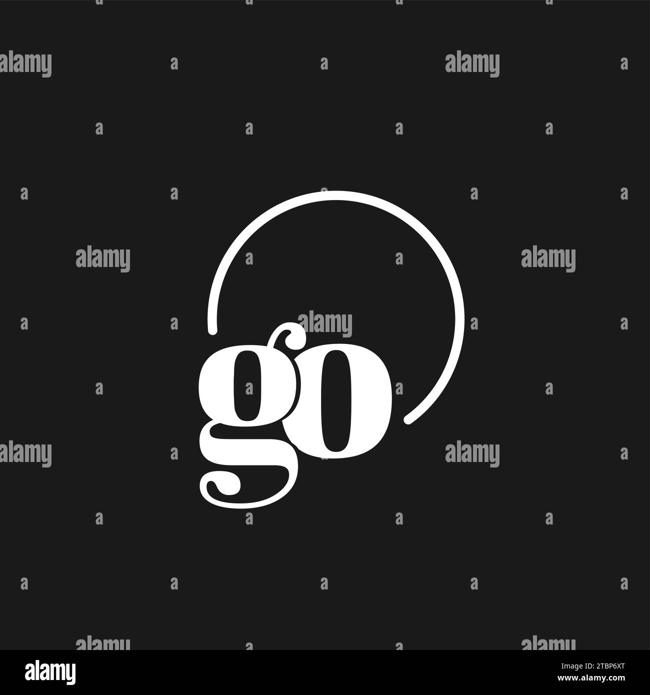 GO logo initials monogram with circular lines, minimalist and clean ...