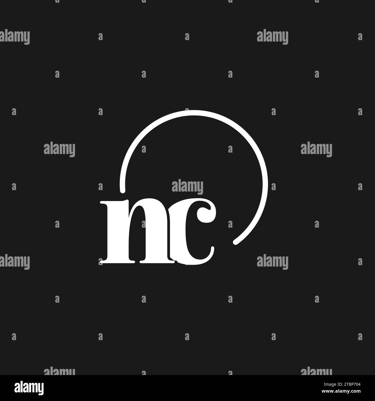 NC logo initials monogram with circular lines, minimalist and clean ...