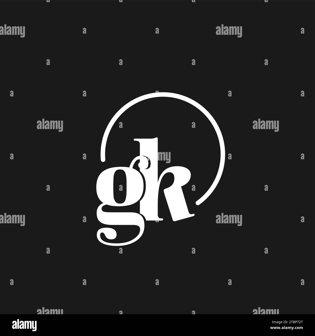 GK logo initials monogram with circular lines, minimalist and clean ...