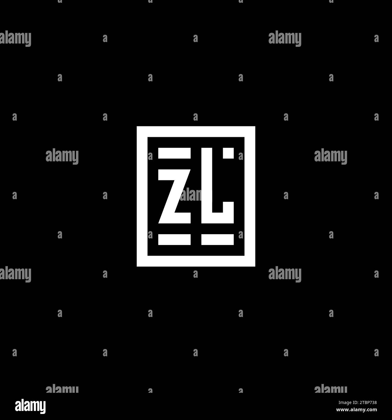 ZL initial logo with square rectangular shape style design ideas Stock ...
