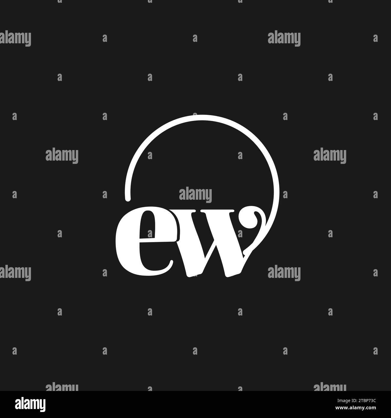 EW logo initials monogram with circular lines, minimalist and clean ...