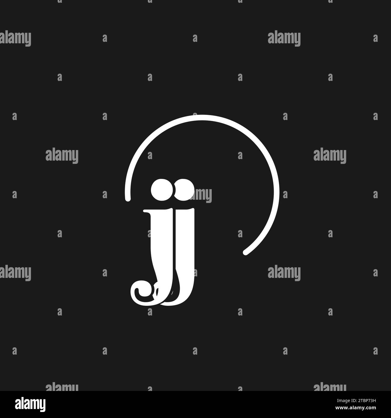 JJ logo initials monogram with circular lines, minimalist and clean ...