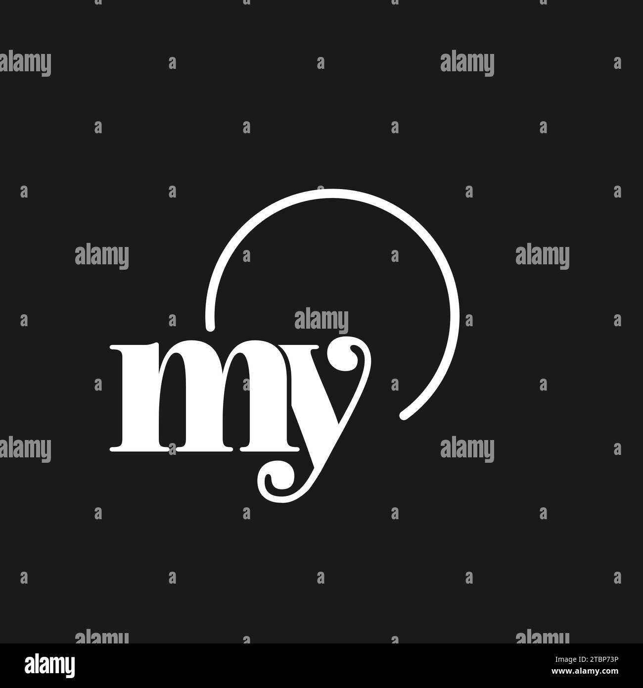 MY logo initials monogram with circular lines, minimalist and clean ...