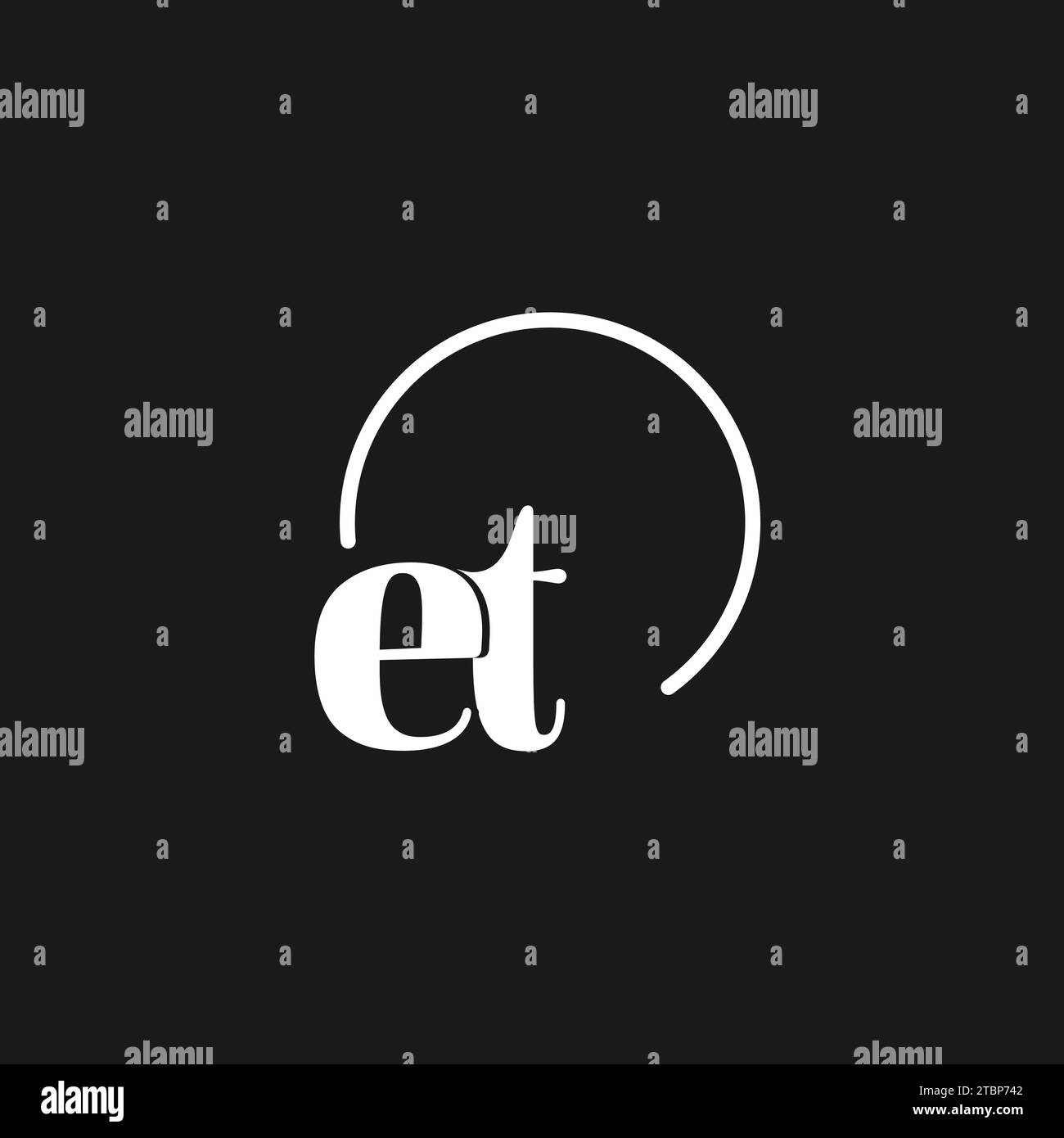ET logo initials monogram with circular lines, minimalist and clean ...