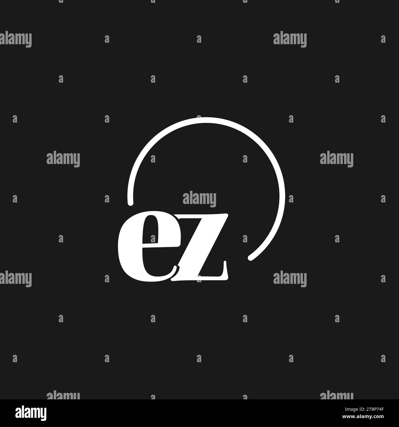EZ logo initials monogram with circular lines, minimalist and clean ...