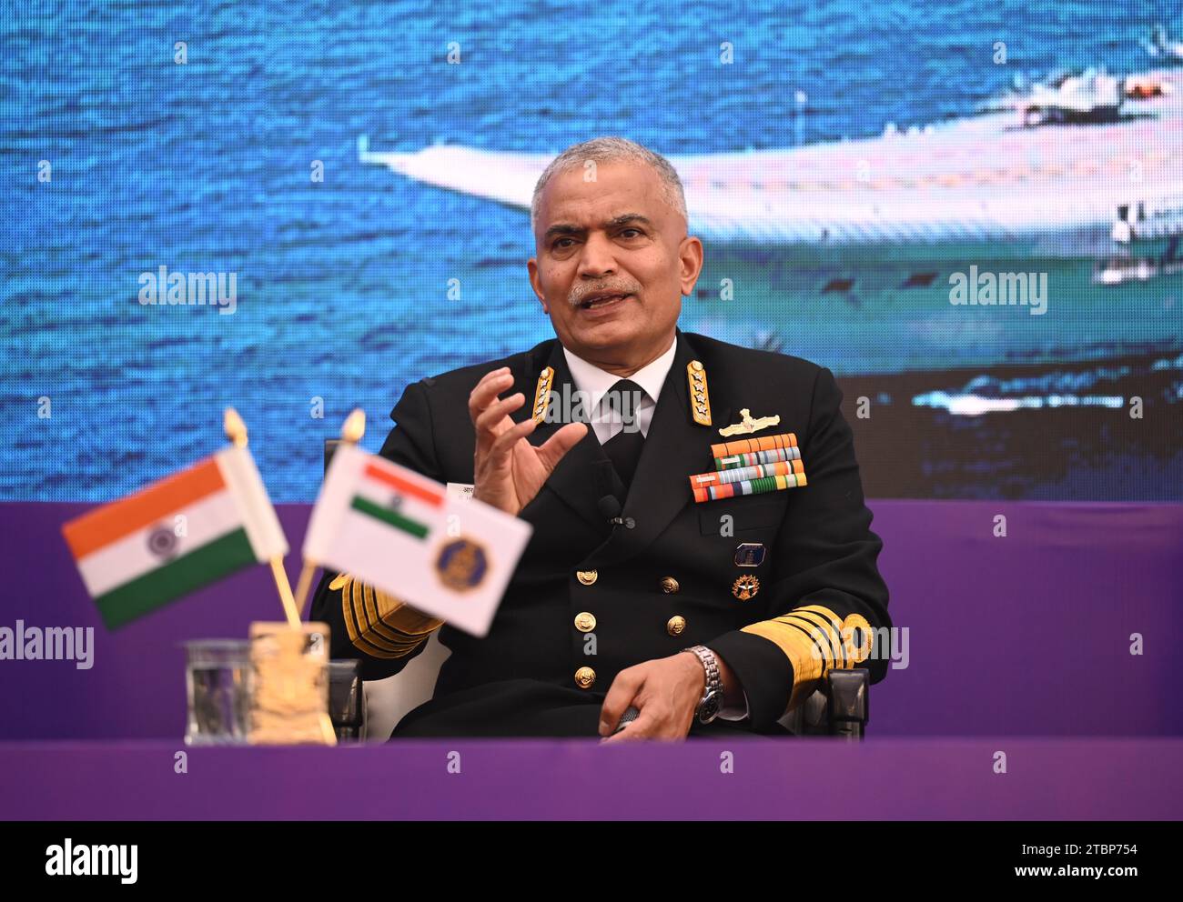 New Delhi, India. 01st Dec, 2023. NEW DELHI, INDIA - DECEMBER 1: Chief of the Naval Staff ...