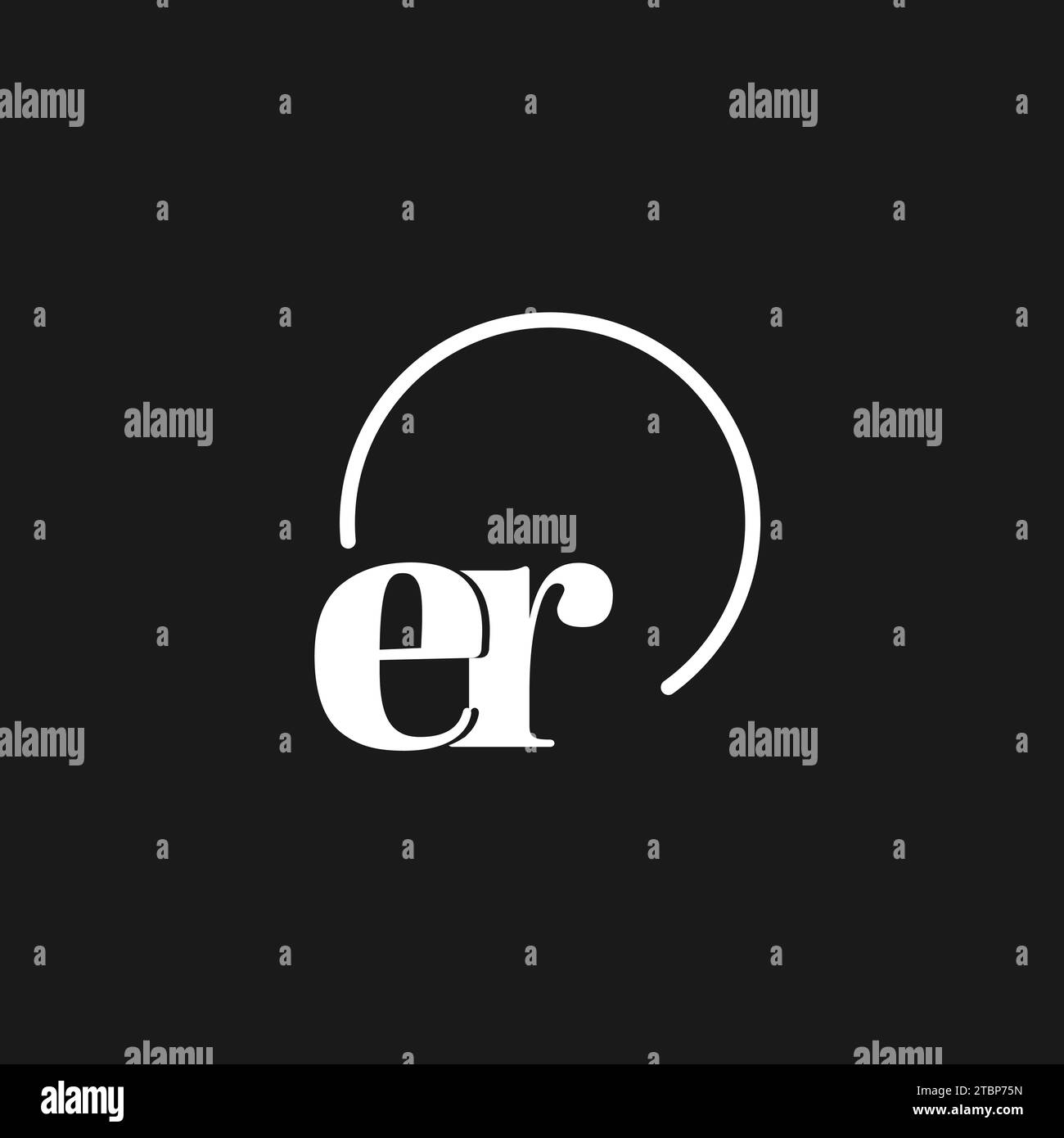 ER logo initials monogram with circular lines, minimalist and clean ...