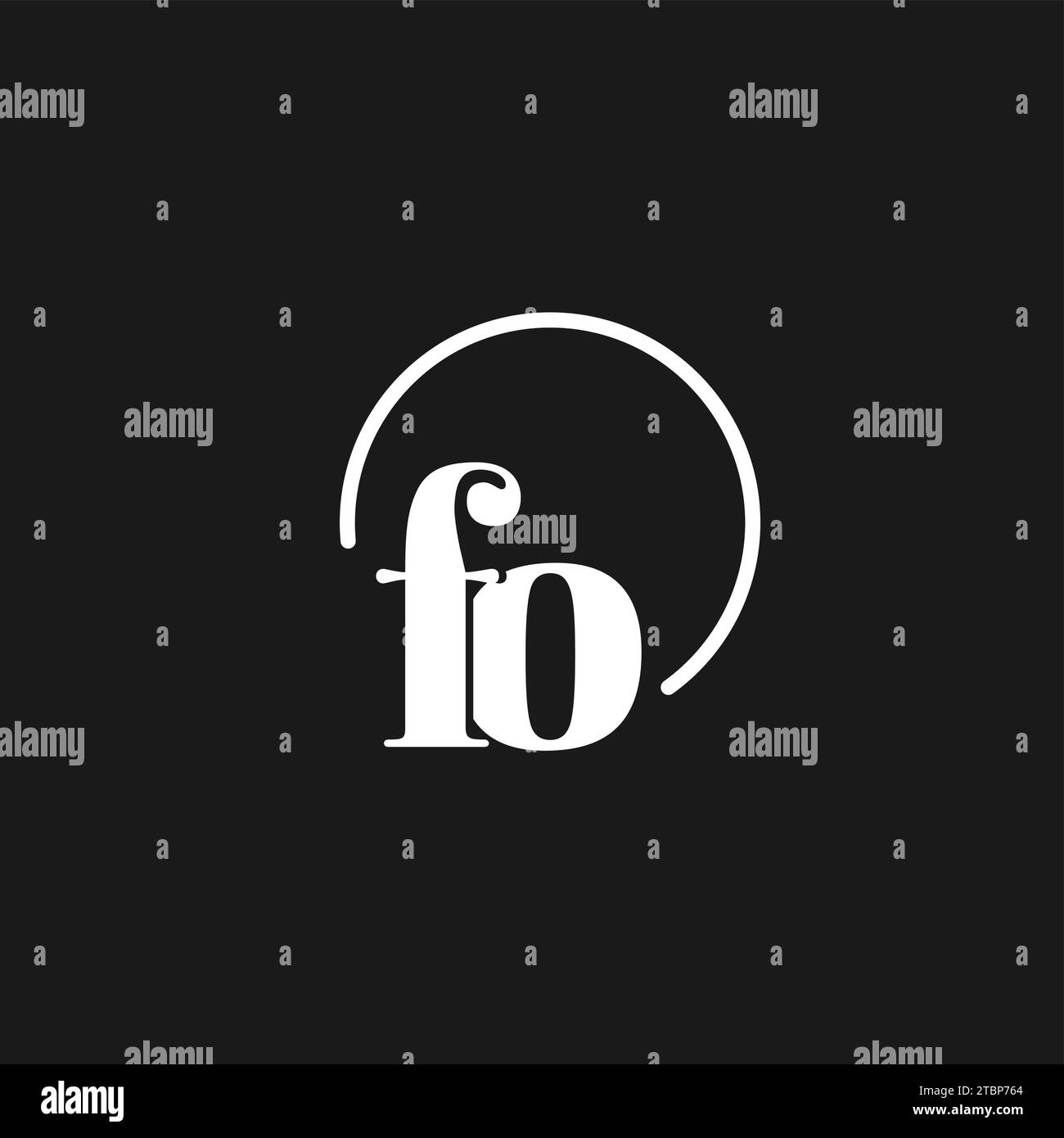 FO logo initials monogram with circular lines, minimalist and clean ...
