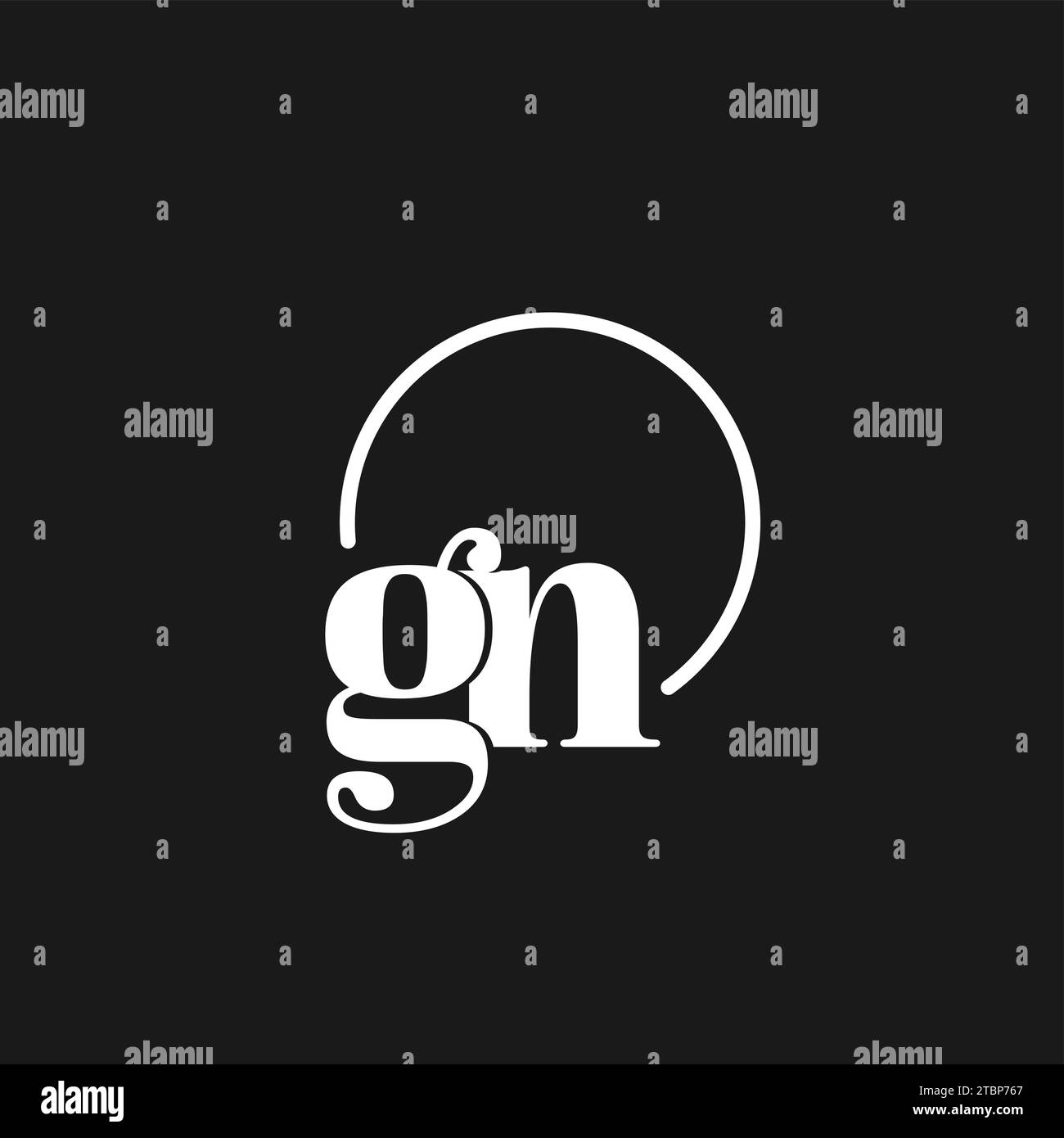 GN logo initials monogram with circular lines, minimalist and clean ...