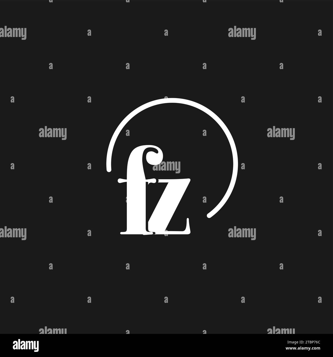 FZ logo initials monogram with circular lines, minimalist and clean logo design, simple but ...