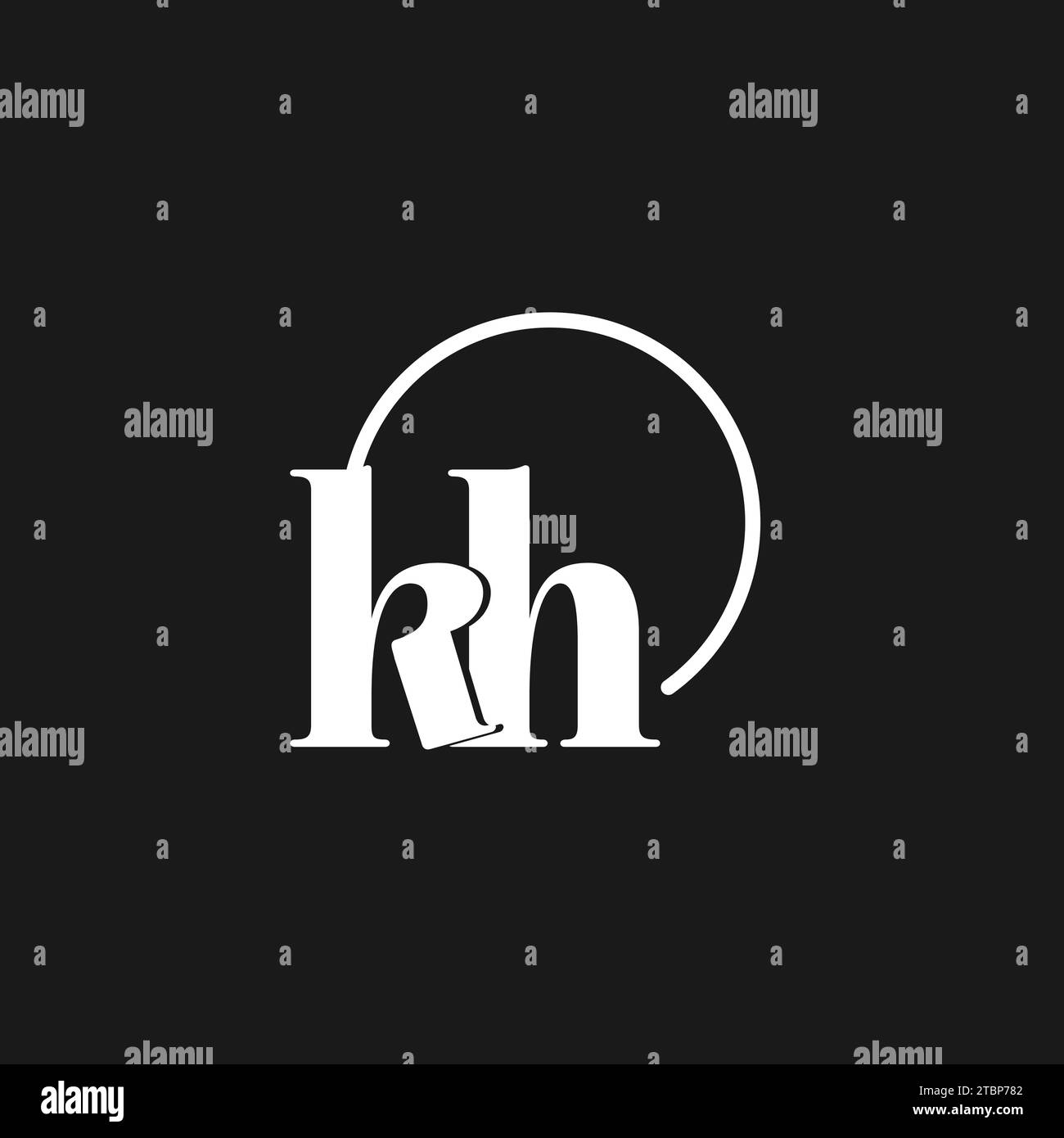 KH logo initials monogram with circular lines, minimalist and clean ...