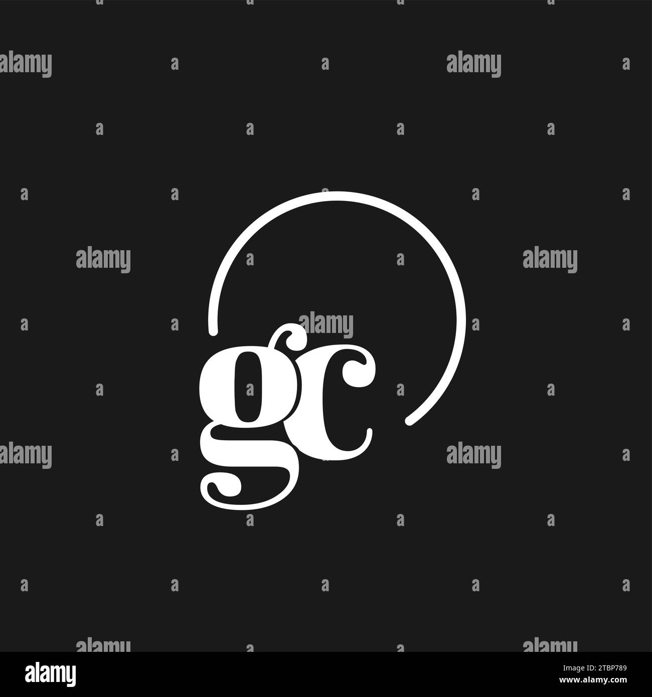 GC logo initials monogram with circular lines, minimalist and clean ...