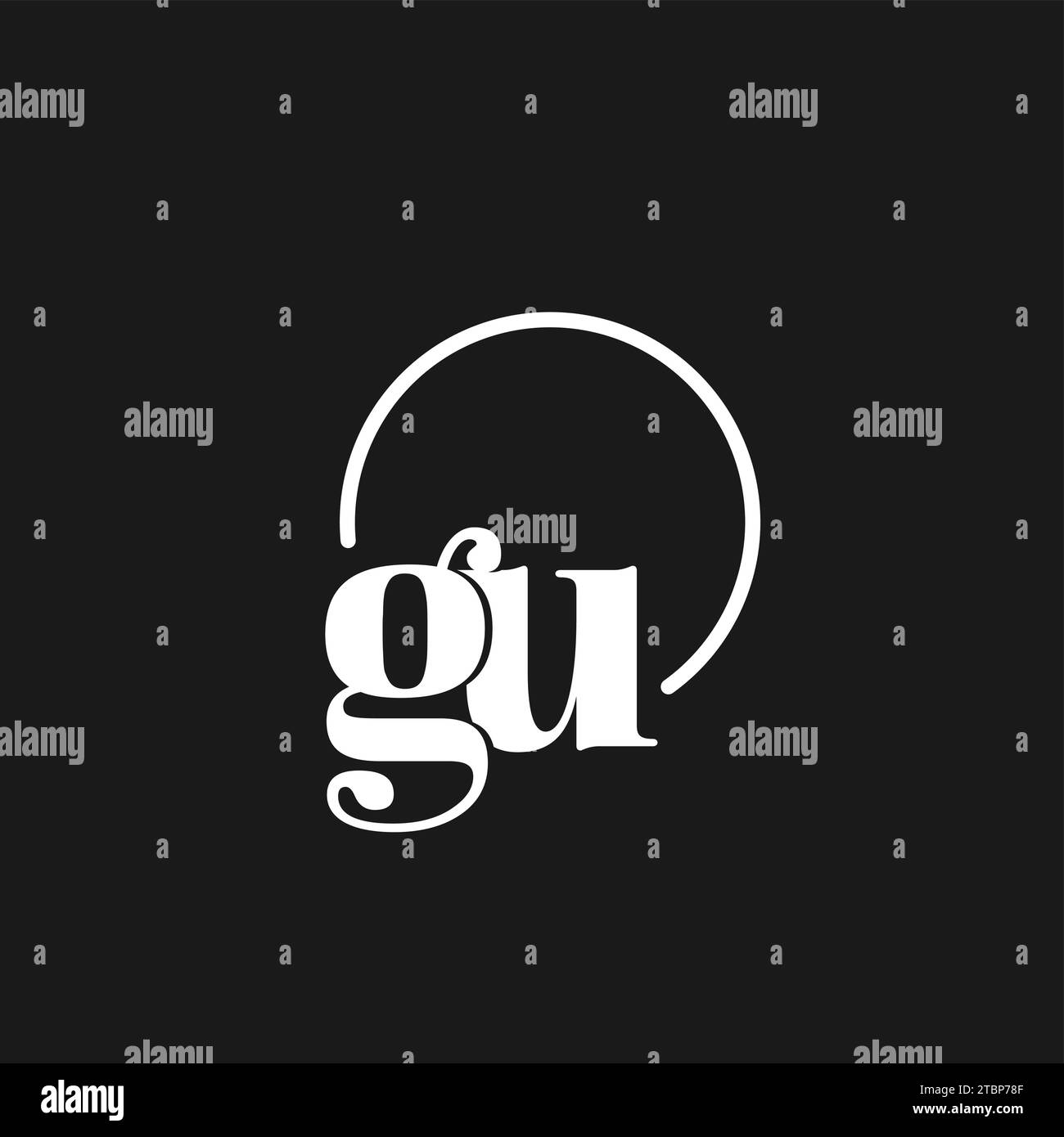 GU logo initials monogram with circular lines, minimalist and clean ...