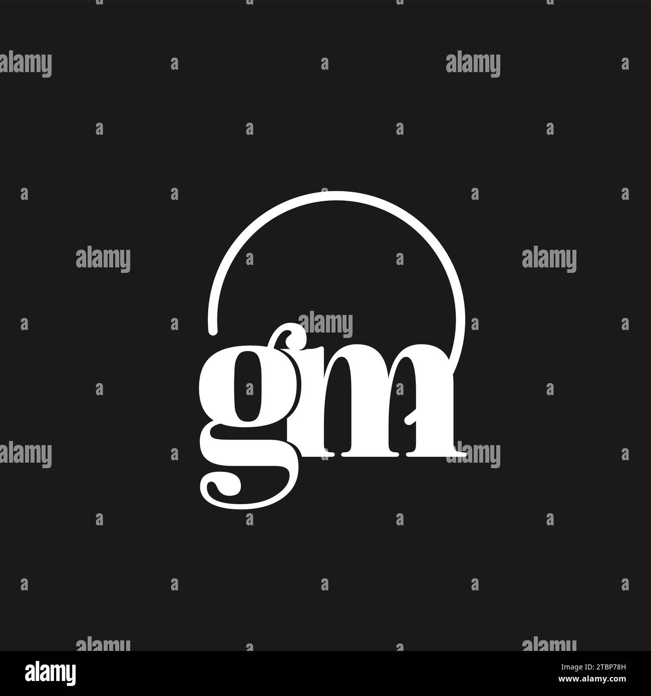 GM logo initials monogram with circular lines, minimalist and clean ...